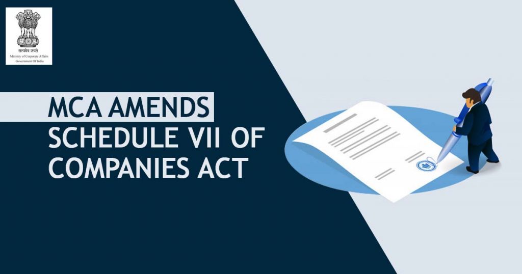 MCA Made an Amendment in Schedule VII of Companies Act, 2013 | SAG Infotech